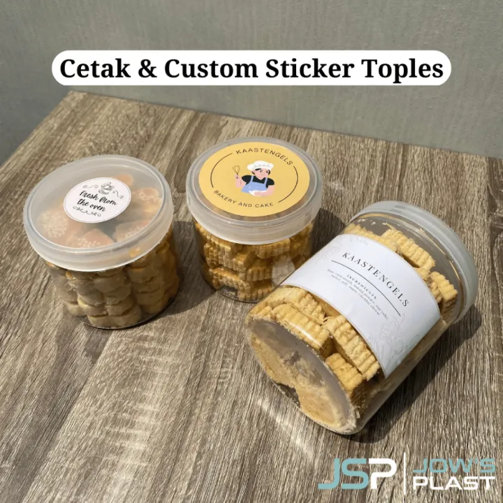 Stiker Toples Plastik Silinder Bening 400 ml dan 600 ml Per Pack ...
