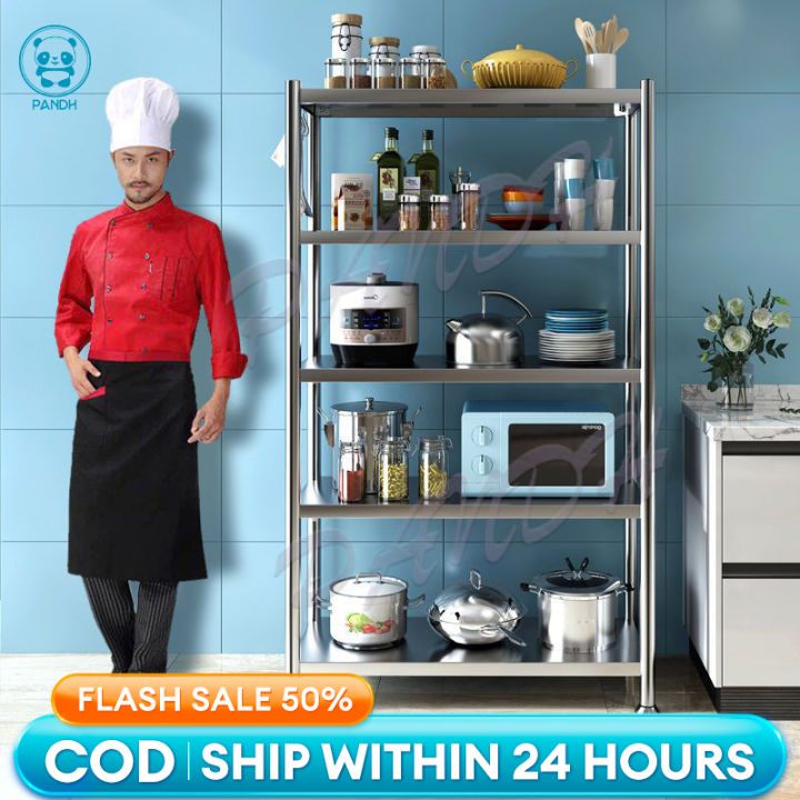 【Stainless Steel】 Microwave Rack Kitchen Storage Rack Shelf ...