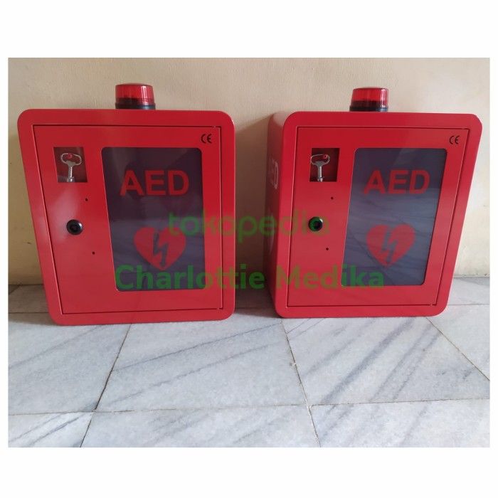 KOTAK AED DEFIBRILATOR BOX WITH ALARM / LEMARI AED DEFIBRILATOR ...