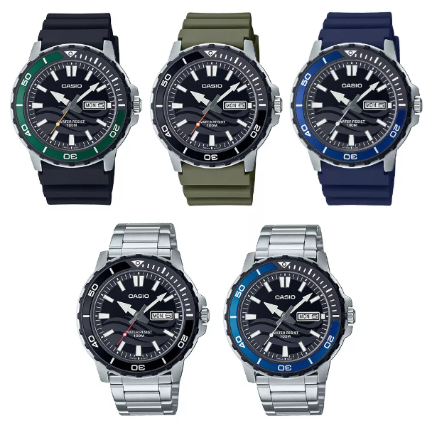 Casio ของแท้ รุ่น Mtd 125 Mtd 130d 1a นาฬิกาผู้ชาย ทรงสปอร์ต ดีไซน์