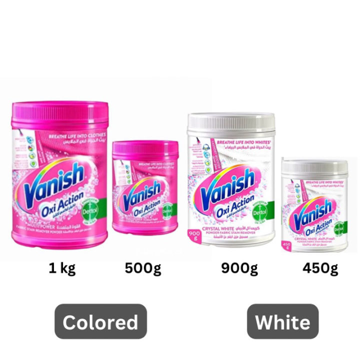 Vanish Oxi Action Fabric Stain Remover Powder with Scoop 500g1kg ...