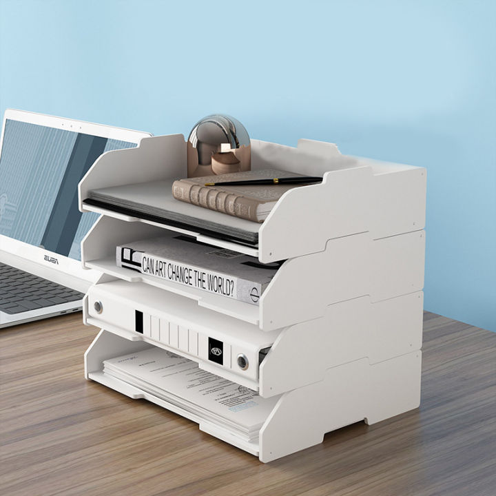 Office folder storage box desktop file organizer multilayer stackable ...