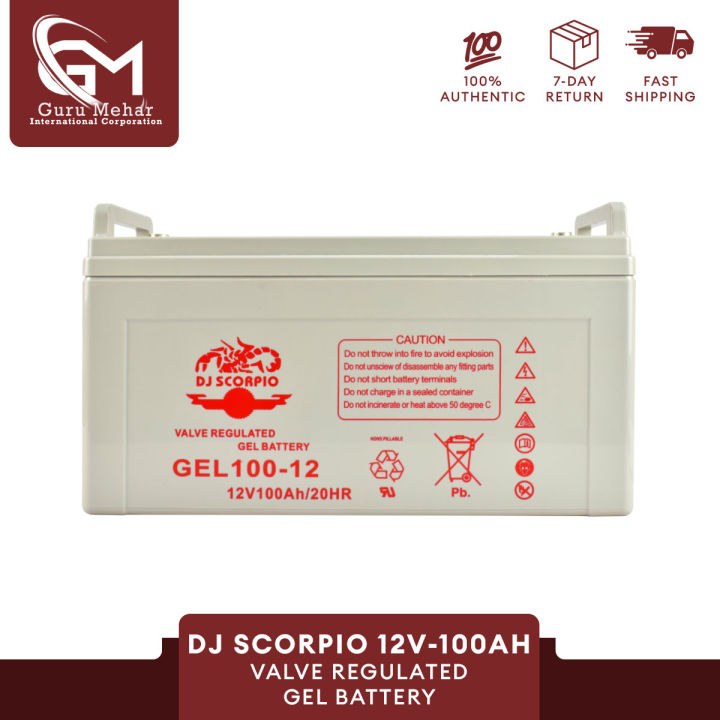 SOLAR BATTERY 12V 100AH - Solar Gel Battery (DJ SCORPIO) - Battery ...