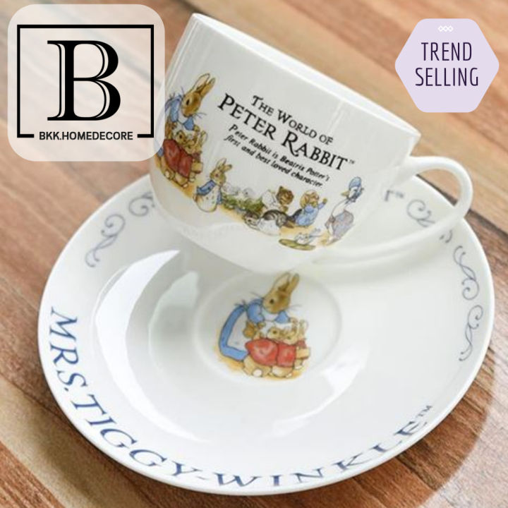 ชุดชา PETER RABBIT TEA SET แก้วน้ำ จานรอง 1 ชุด afternoon tea แก้ว แก้วมัค ถ้วยกาแฟ | Lazada.co.th