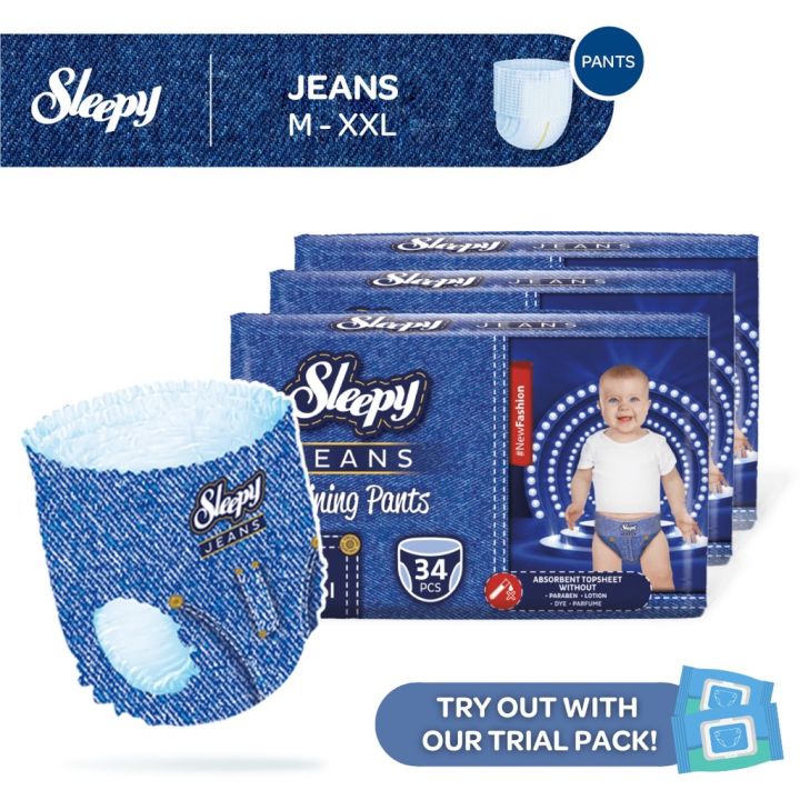 Sleepy Jeans Training Pants Diaper - Midi | Maxi | Junior | XL | Lazada