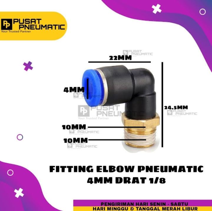 PL 4-01 Nepel Angin Fitting Pneumatic Elbow Male Selang 4mm Drat 1/8" MPL 4-01 | Lazada Indonesia