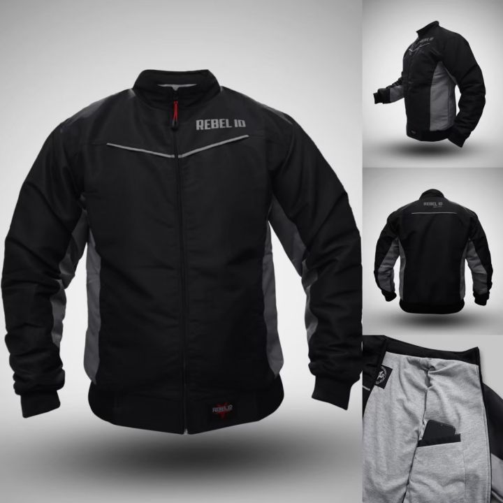 Jaket Pria Taslan waterproof Jaket Biker Pemotor Original Rebel ID ...