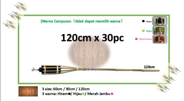 120cm *x10pc /15pc/.30pc) Pelita Raya Buluh / Pelita Hari Raya Buluh ...