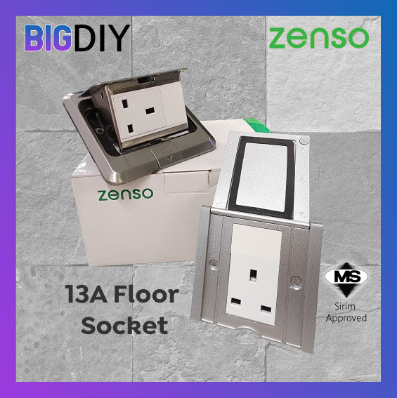 SIRIM Zenso Grande Heavy Duty 13A 3 Pin 250V Metal Floor Socket Outlet ...