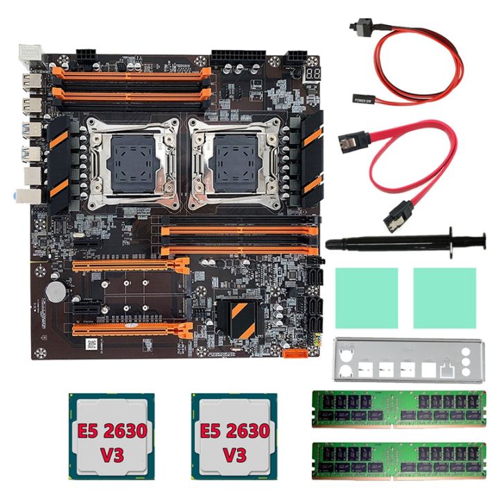 X99 Dual CPU Motherboard Motherboard +2XE5 2630 V3 CPU+2XDDR4 4G RECC ...