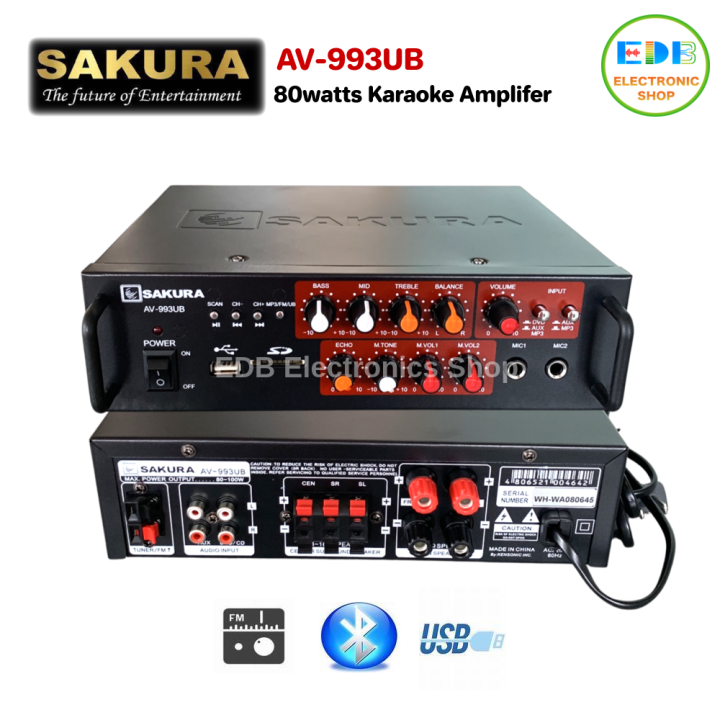 Original Sakura AV-993UB 100watts 5.1 Channel Amplifier BT/USB/SD/FM Karaoke Amplifier AV993UB ...