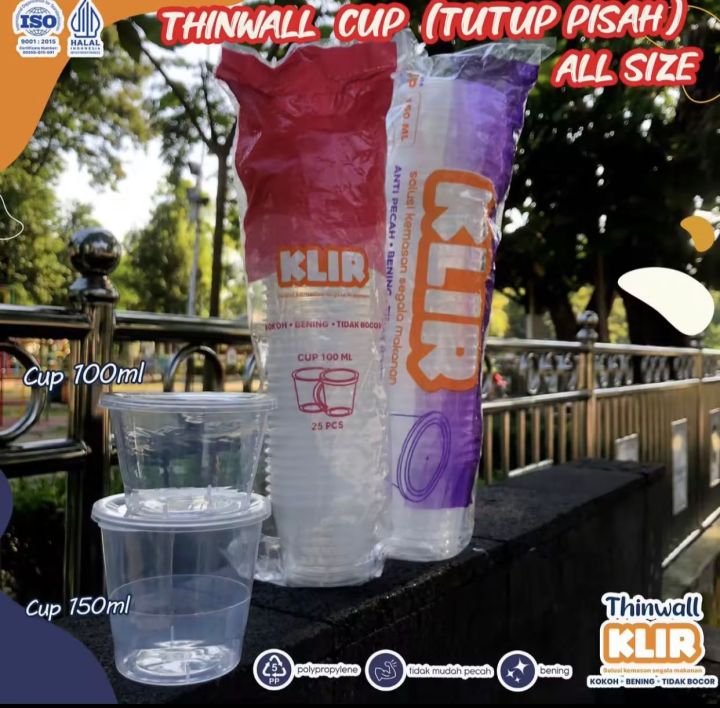 Puding cup 150ml + tutup /Cup Jelly / Sauce Cup 150ml tutup sambung ...