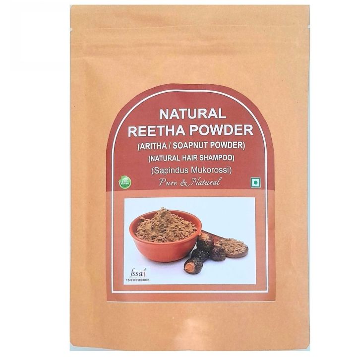 100% PURE NATURAL REETHA (SOAPNUT, ARITHA) POWDER 200 GMS (Natural Hair ...