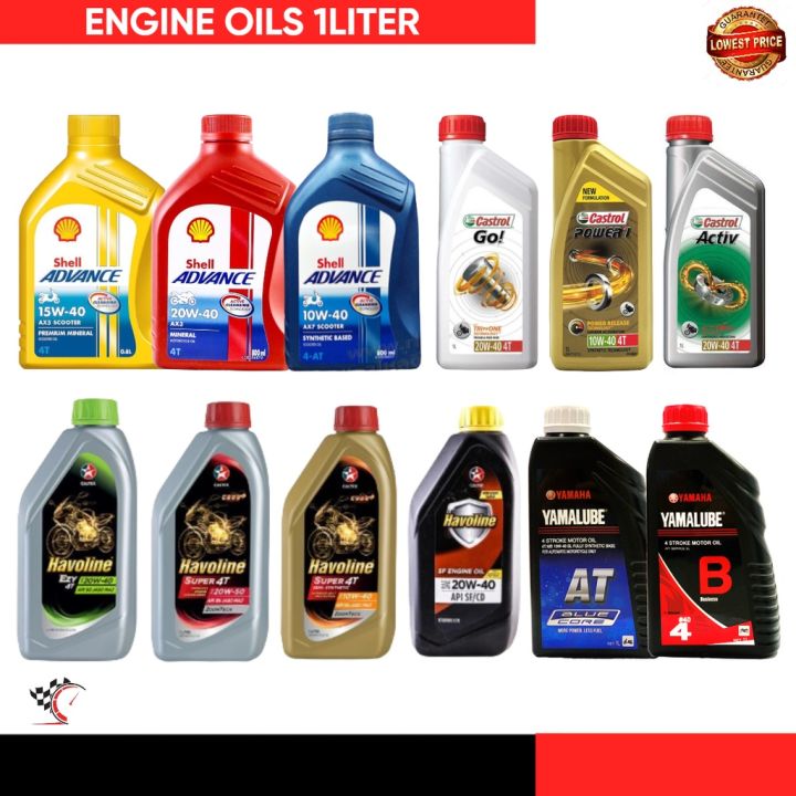 Engine Oil for Motorcycle Synthetic Shell Havoline Yamalube Castrol ...