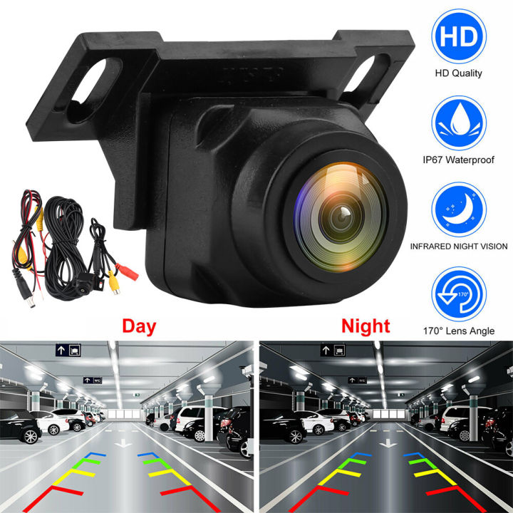 🚚170º Car Wide Angle Waterproof Lens HD Night Vision Car Rear View ...