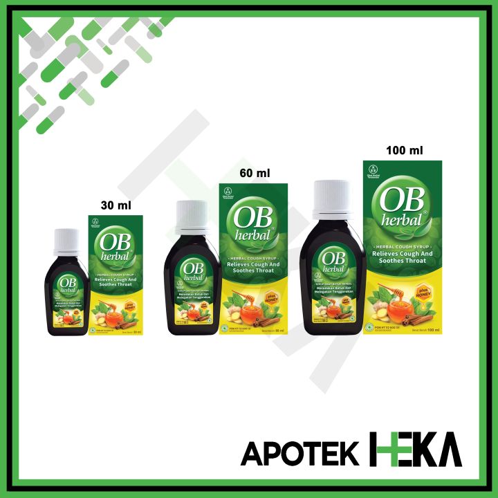 OB Herbal Plus Madu Syrup 30 / 60 / 100 ml - Obat Batuk Sirup Botol ...