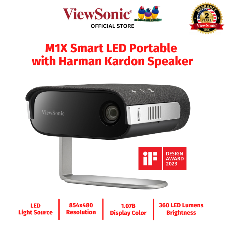 Viewsonic Projector M1X Smart LED Portable 360 LED Lumens with Harman ...