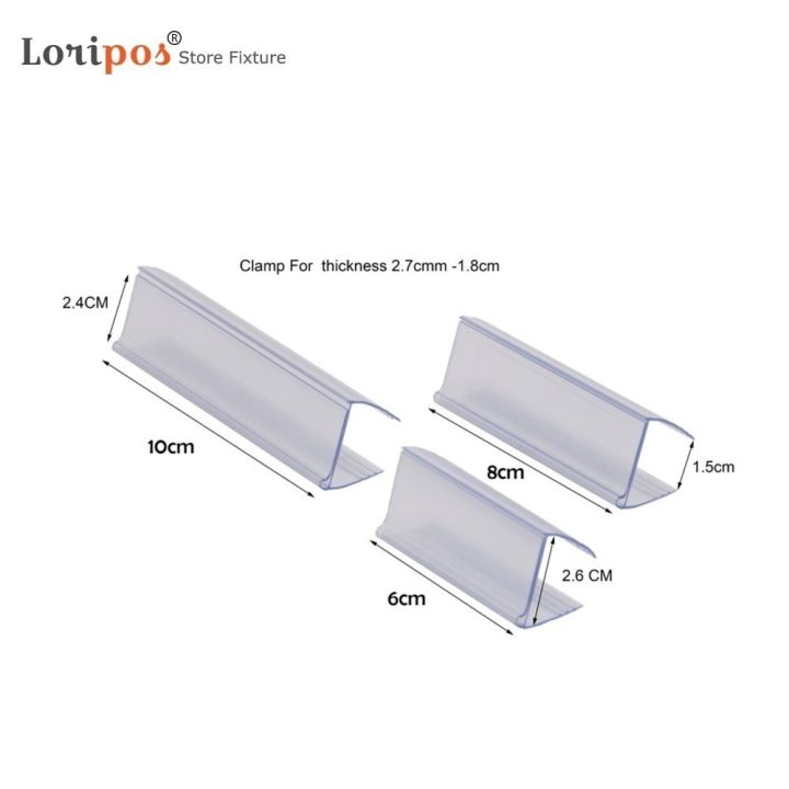 50 Pcs Plank Shelf Label Holder Transparent Plastic Pvc Supermarket ...