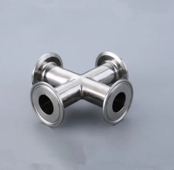 1-1/2 "38mm Tri clamp cross 4 way fitting SS 304 stainless steel ...