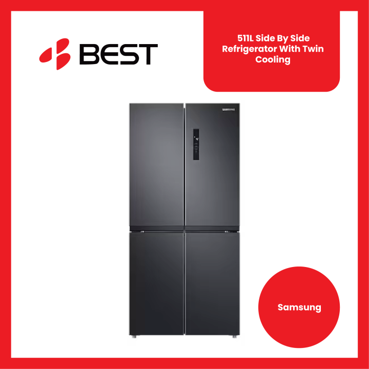 Samsung RF48A4000B4 511L Side By Side Refrigerator with Twin Cooling ...