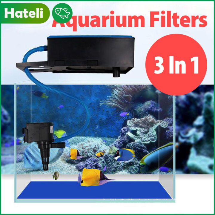 HATELI 3In1 Aquarium Fish Tank Top Filter Box External Water Filter Box ...
