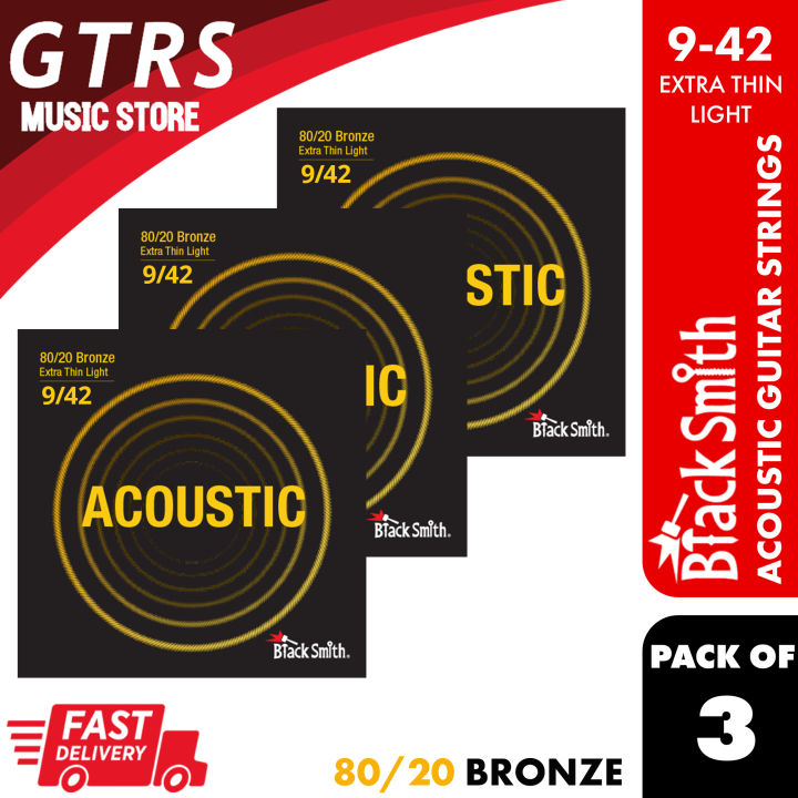 Blacksmith 80/20 Bronze Round Wound with Sub-Zero Treated Plain Steel ...