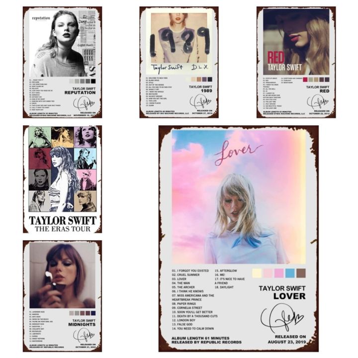 Taylor Swift Album Cover Poster, Tin Sign Decor for Bedroom Wall, High ...