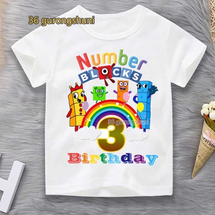 Kids T Shirt For Boys T Shirts Children clothing Numberblocks T-shirts ...