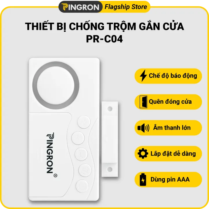 Thiết bị chống trộm gắn cửa chuông báo động chống trộm PINGRON PR-C04 ...