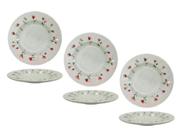 Claytan Saucer Coffee / Tea Cup - 909FS - Dancing Rose (Set Of 6pcs ...