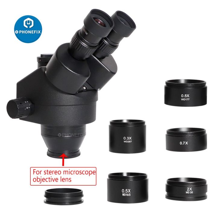 WD165 0.5X 0.7X 1.0X 2.0X Barlow Lens Microscope Camera Auxiliary Objects Lens for Trinocular ...