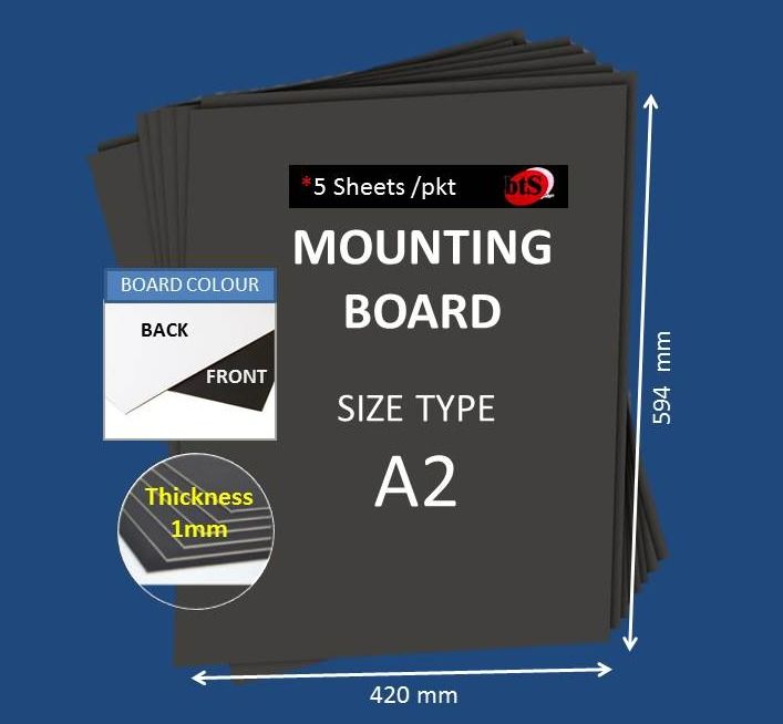 Mounting Board A2 Size 420x594mm, 1mm/2ply (5 Sheets/pkt ) | Lazada