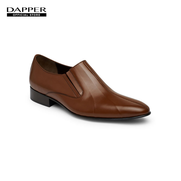 DAPPER รองเท้าหนัง แบบสวม Structure Loafers สีน้ำตาล | Lazada.co.th