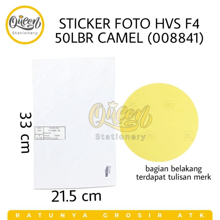 1 PAK (50 LEMBAR) STICKER FOTO HVS F4 50LBR / STIKER MATTE / STICKER ...