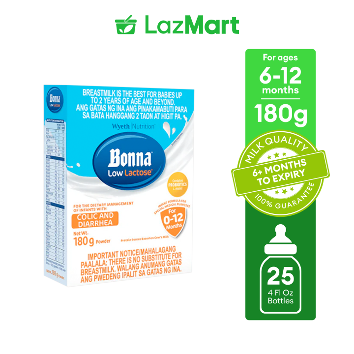 BONNA Low Lactose Stage 1 Infant Formula Milk for 0 to 12 months 180g ...