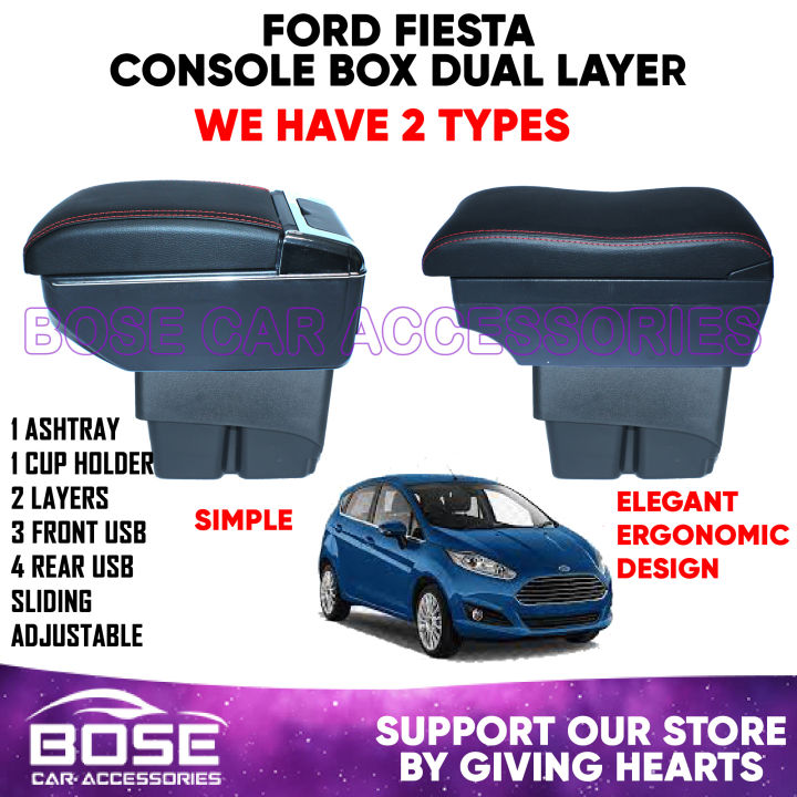 Car Armrest Ford Fiesta All Year Model DOUBLE LAYER 2 TYPES SIMPLE AND ...