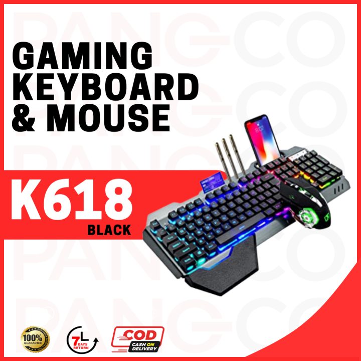 Gaming Keyboard and Mouse K618 Wired BLACK, WHITE, LED gaming keyboard ...