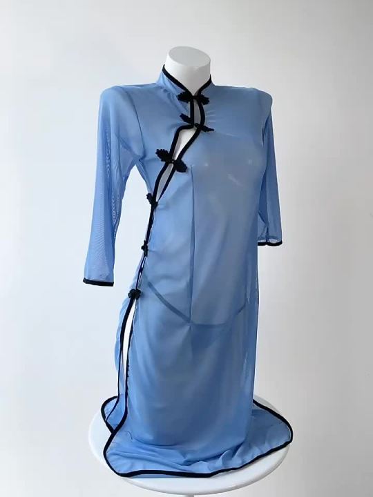 [MS] Lin Linting ชุดชั้นในเซ็กซี่ผู้หญิงซีทรูส้อมด้านข้างเครื่องแบบ ...