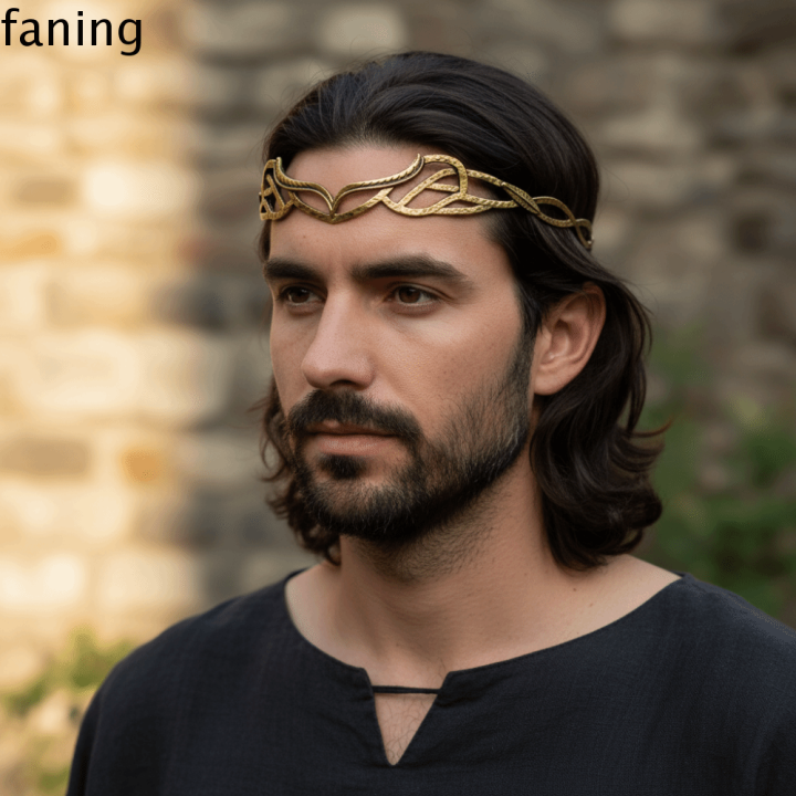 FANING แถบคาดศีรษะปรับได้ มงกุฎเอลรอนด์จากฮอบบิท วินเทจ ทำด้วยมือ พวง ...