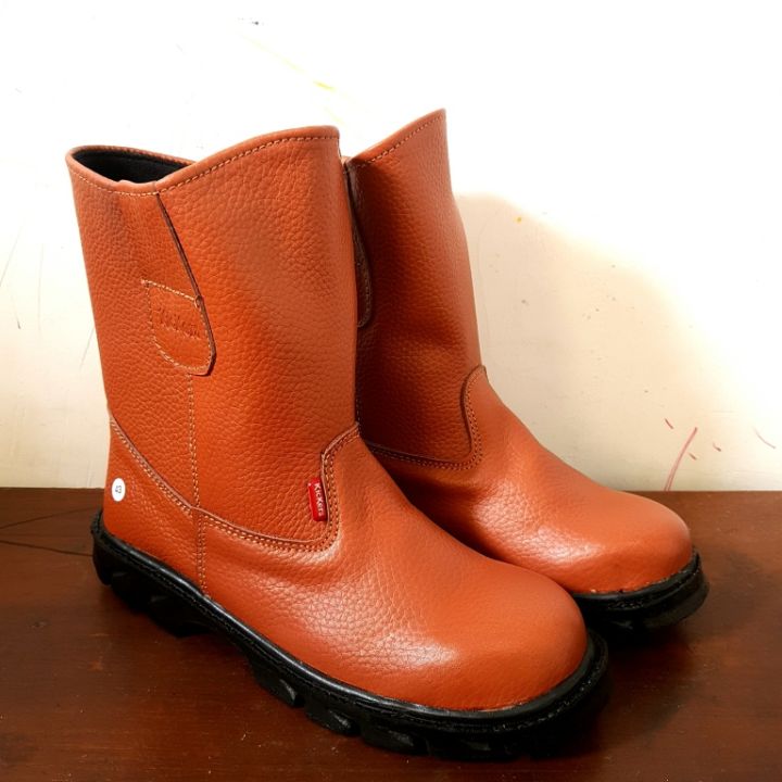 Sepatu Safety Murah Sepatu Proyek Pria Ujung besi Kulit Sapi model ...