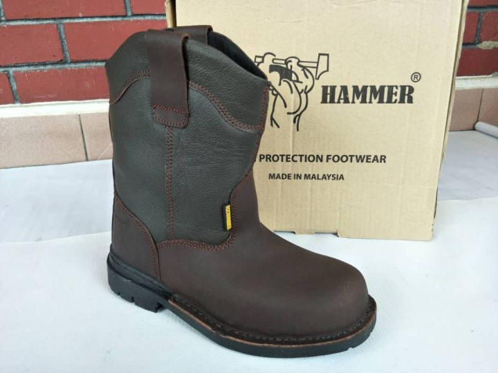 {FREE SOCK} Original Rock Hammer Safety BootHigh Cut Leather Safety Boot#917 | Lazada