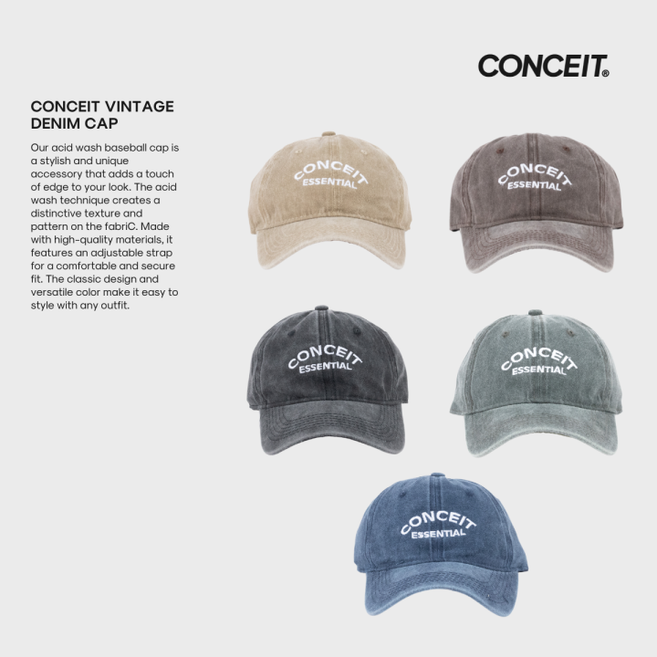 CONCEIT Vintage Denim Cap | Lazada PH