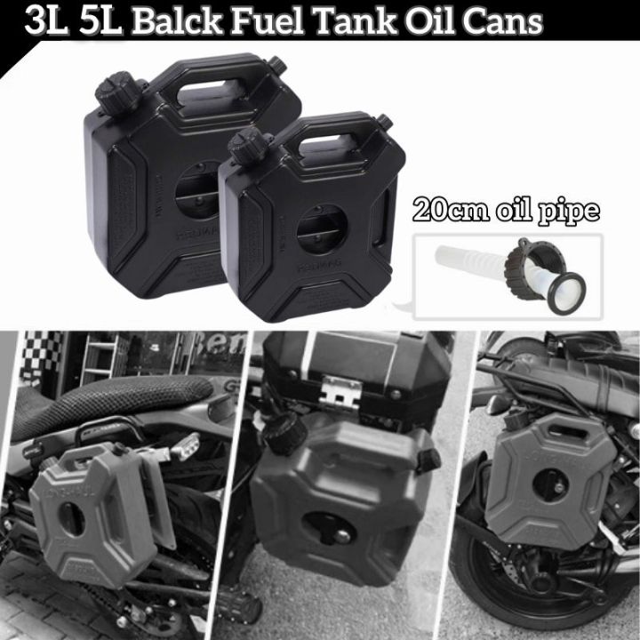 3L 5L Black Plastic Fuel Tank Oil Cans Car Motorcycle Spare Petrol Oil ...