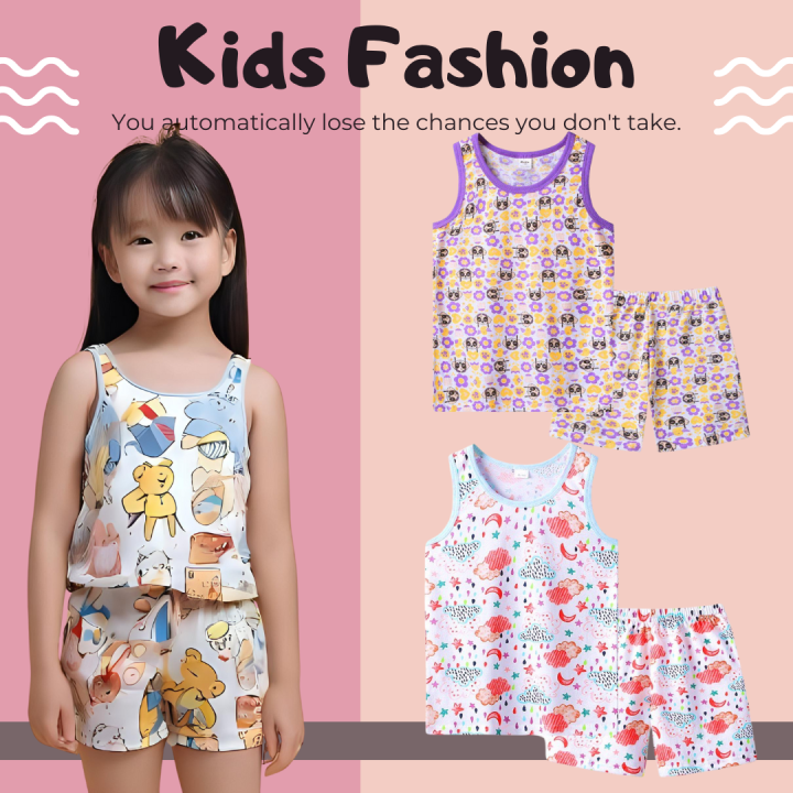 Kids Sando and Shorts Terno for Girls Baby OOTD for 1-8 Years old Damit ...