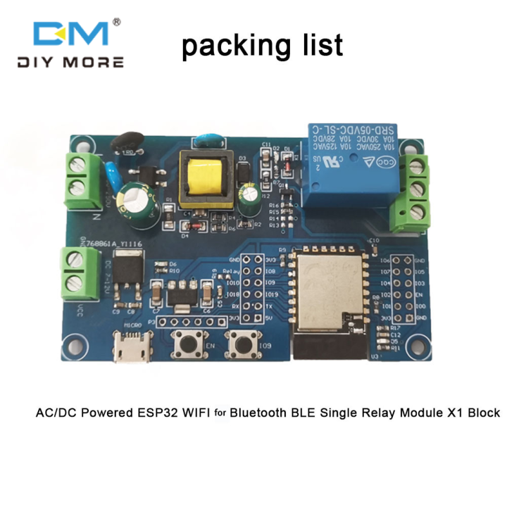 [100% Original] diymore AC/DC Power Supply WIFI BT BLE Single Relay Module ESP32-C3/ESP-C3-12F ...