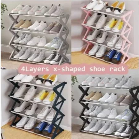 X-shaped shoe rack, simple shoe rack, simple shoe rack【Unlayered fabric ...