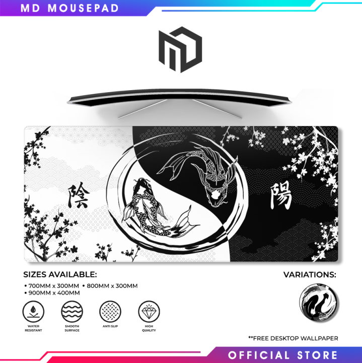 MD Mousepad | Koi YinYang | Extended Mousepad | Large Gaming Mousepad ...