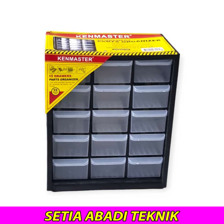 Rak Drawer Untuk Komponen & Sparepart Isi 5 Slot merk kenmaster Rak ...
