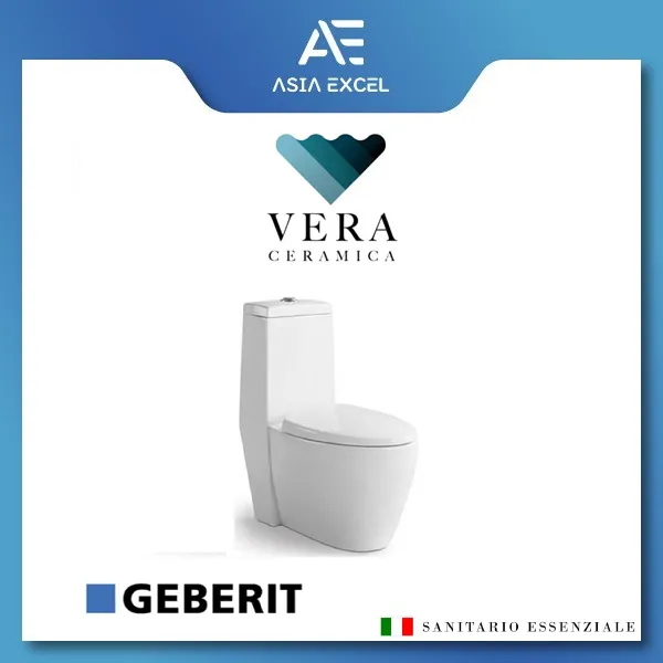 VERA A.011 WHITE WASH DOWN ONCE PIECE TOILET BOWL WITH GEBERIT FITTINGS ...