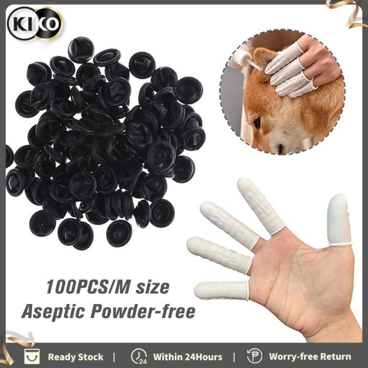 100pcs Disposable Finger Cots 100% Natural Latex, Powder-free, Sturdy ...